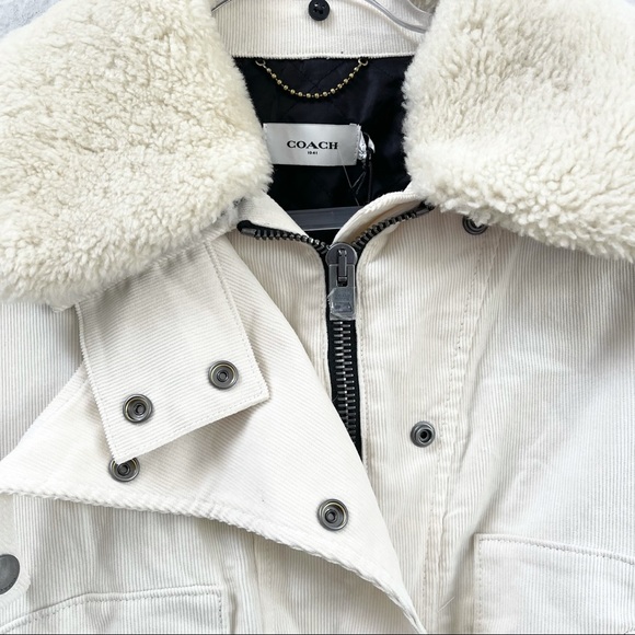 Coach | Jackets & Coats | Coach Corduroy Utility Jacket Cream Size 2 ...